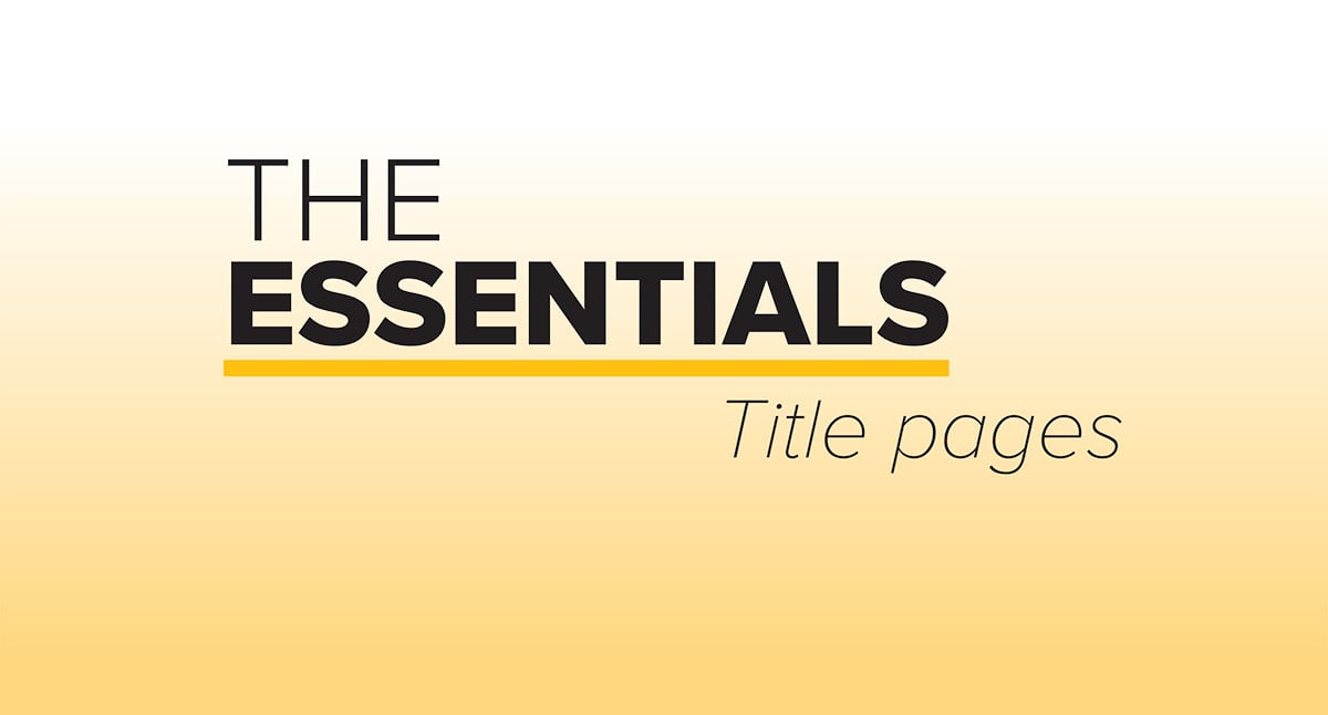 The Essentials: Title page