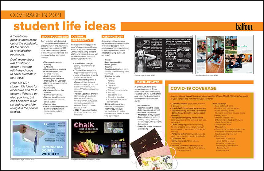 Coverage in 2021: Student life ideas