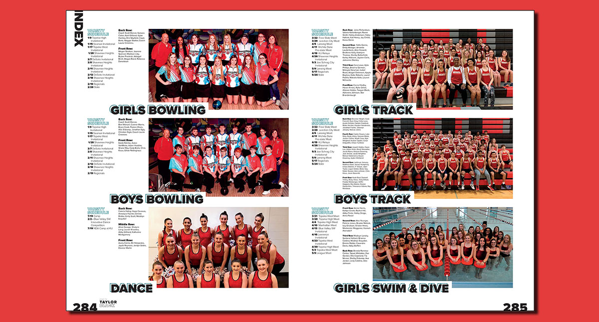 Carry theme with group shots and team photos